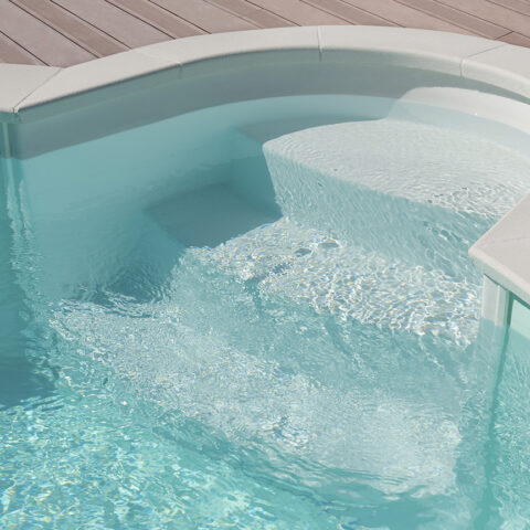 Our 'Square' model corner steps | Waterair Swimming Pools