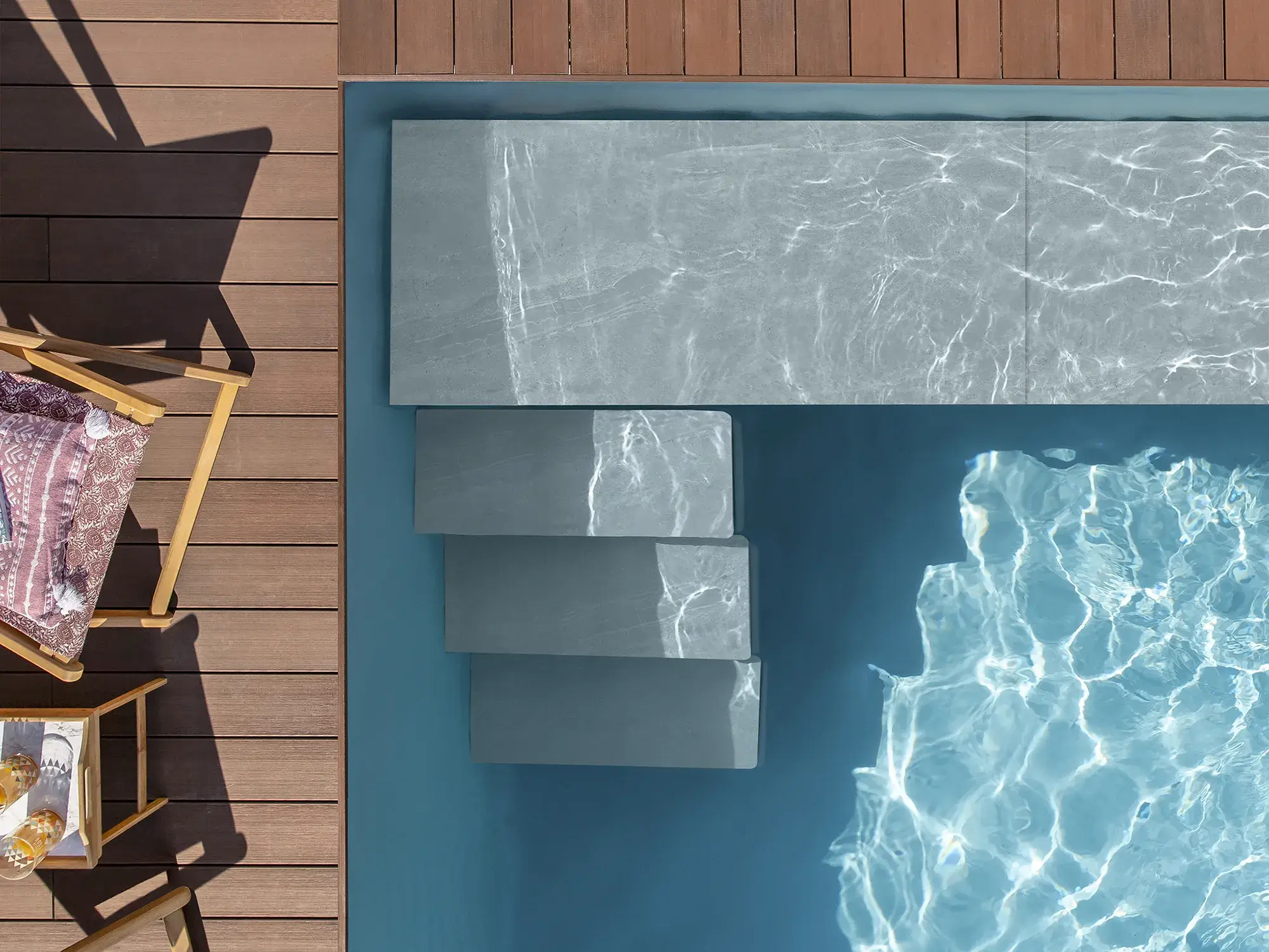 Piano pool steps: elegant and practical | Waterair Swimming Pools