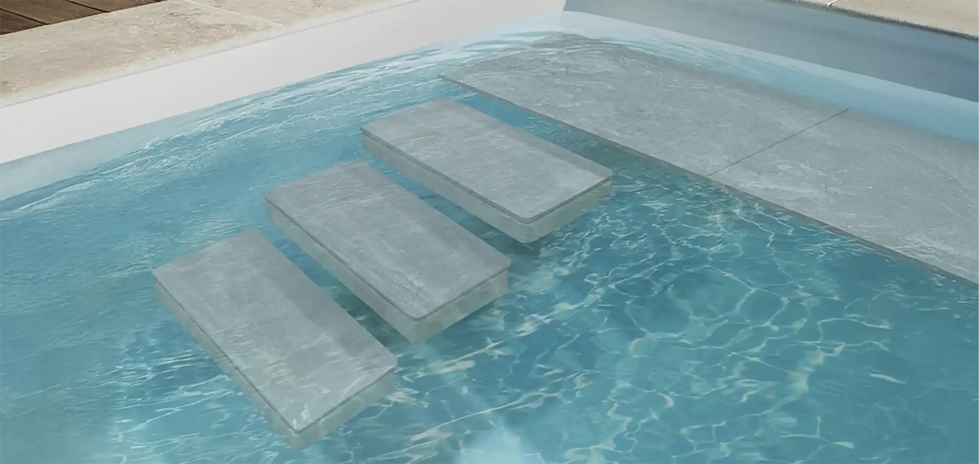 Piano pool steps: elegant and practical | Waterair Swimming Pools